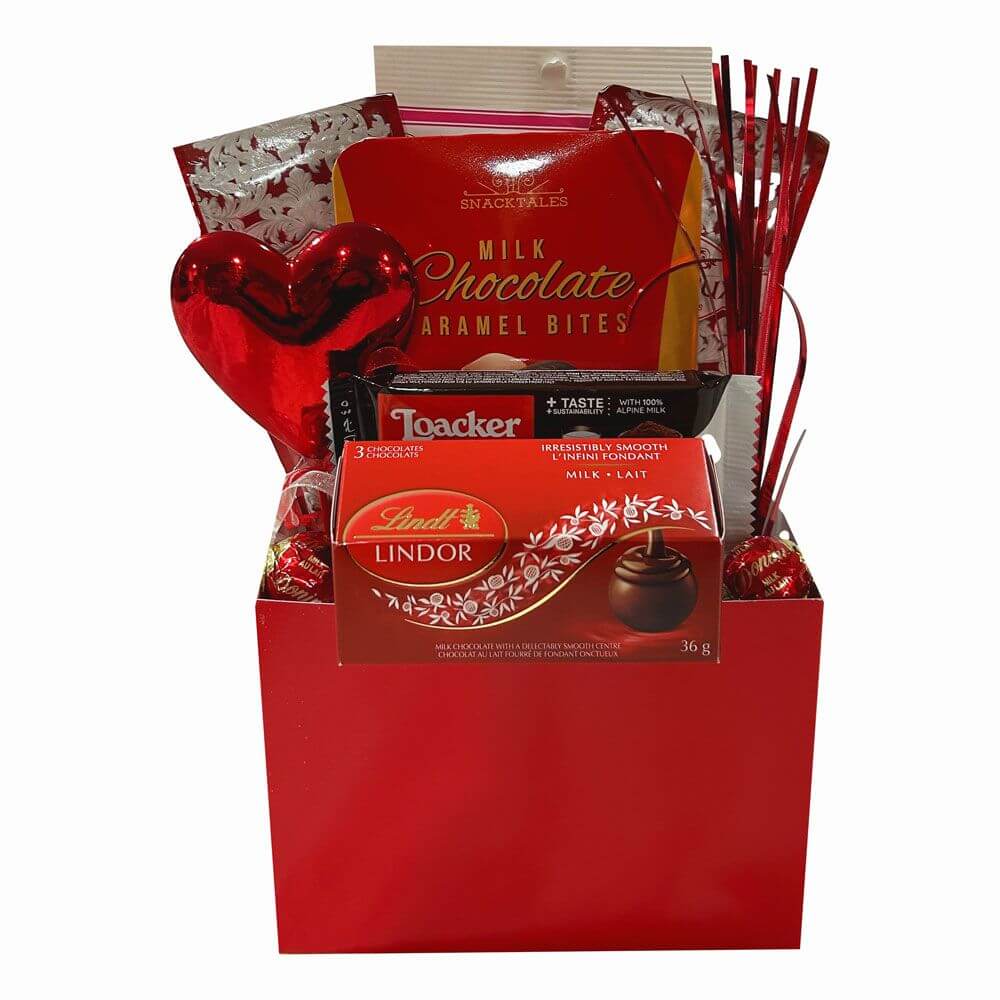 Valentine Goodies Gift Basket | Just Baskets
